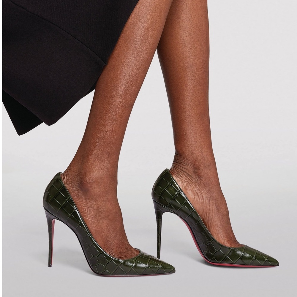 Christian Louboutin Kate Croc-Embossed Leather Pumps … - Gem